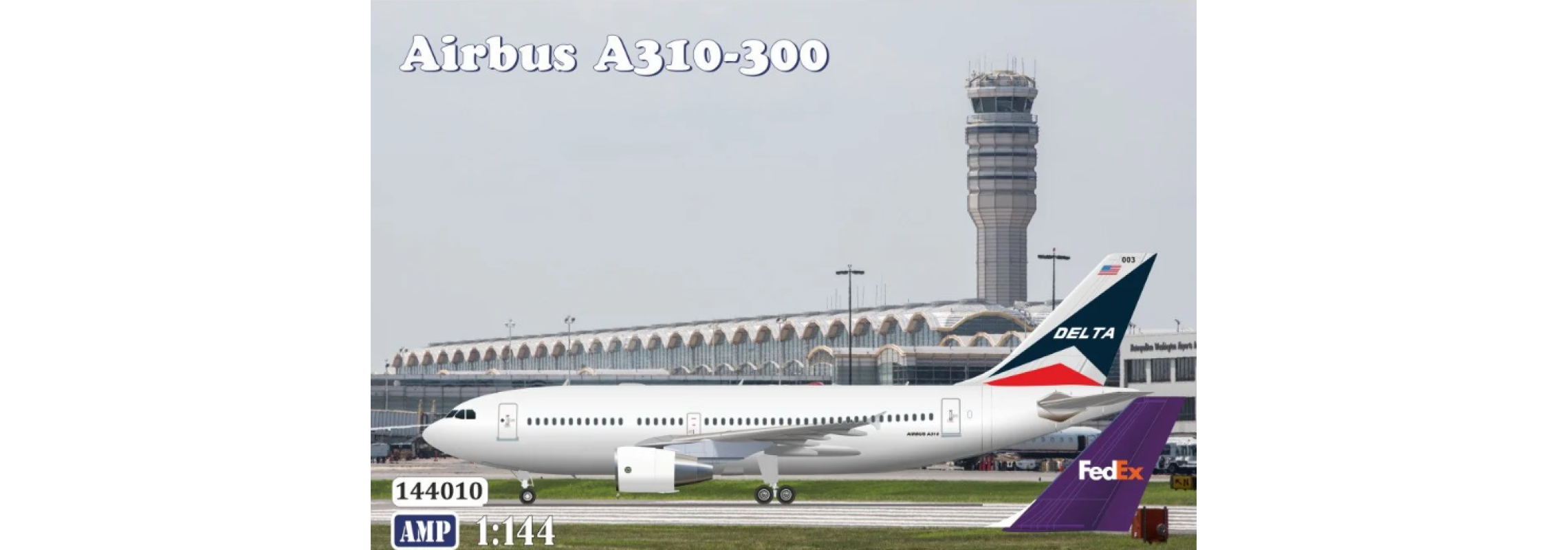 The AMP 144-009 - 1/144 - AIRBUS A310-300 PRATT & WHITNEY DELTA AIR LINES & FEDEX model kit is a ...